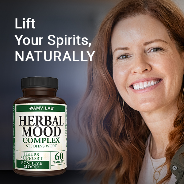 Herbal Mood Complex | Natural Stress & Anxiety Support - Amvilab