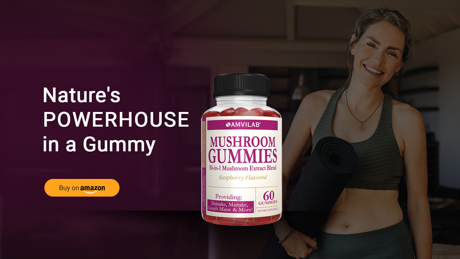 Mushroom Gummies | Immune & Energy Booster- Amvilab