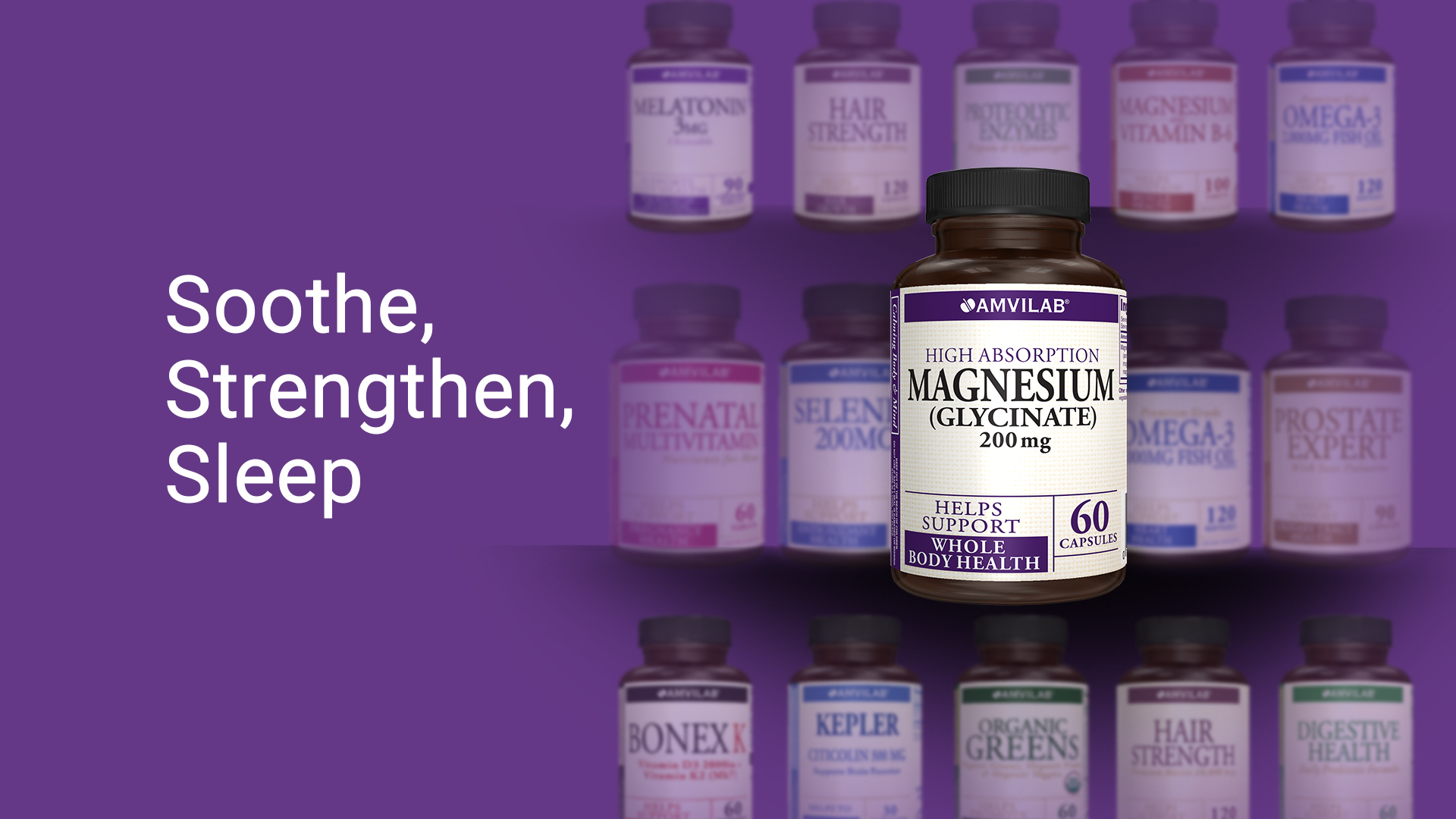 Magnesium Glycinate | High Absorption for Wellness- Amvilab